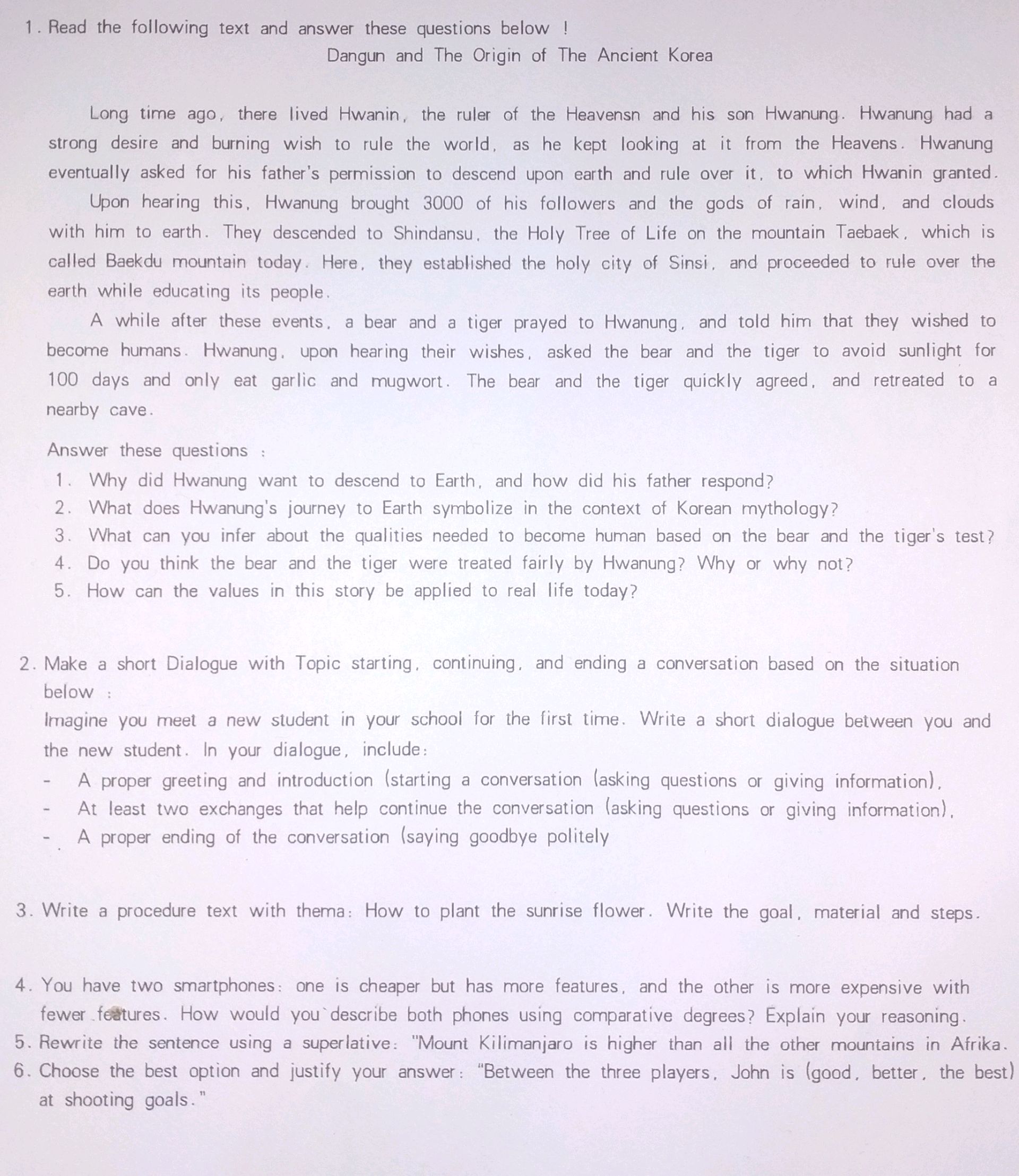 1. Read the following text and answer these | StudyX