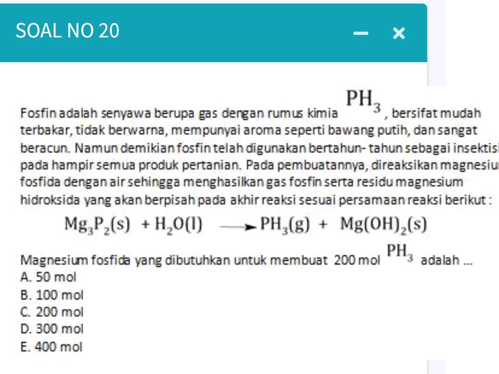 Fosfin adalah senyawa berupa gas dengan | StudyX