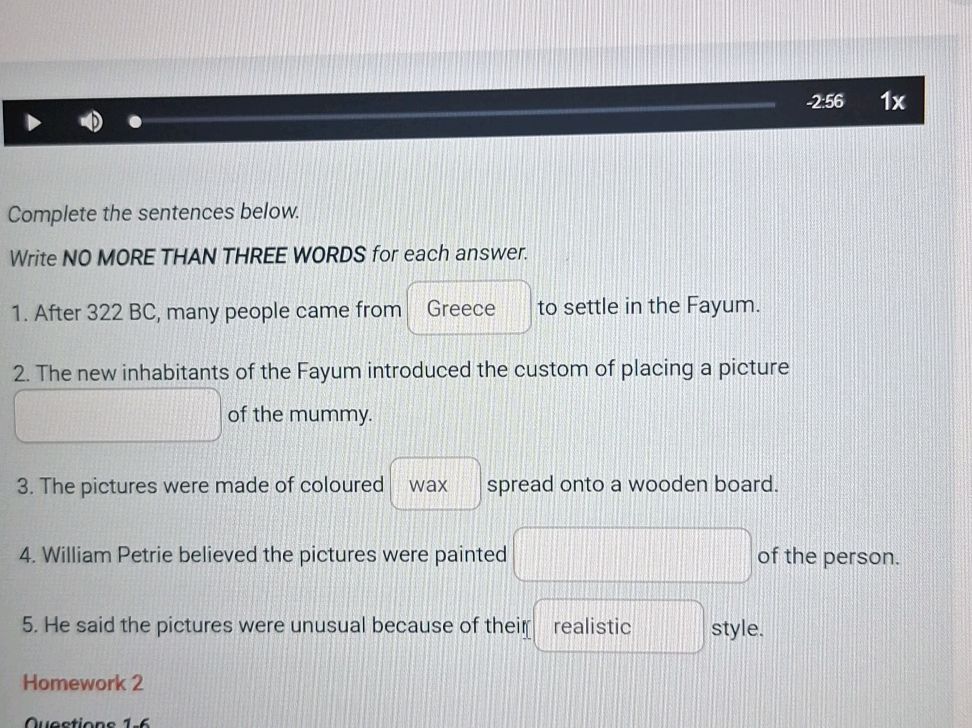 Complete the sentences below. Write NO MORE | StudyX