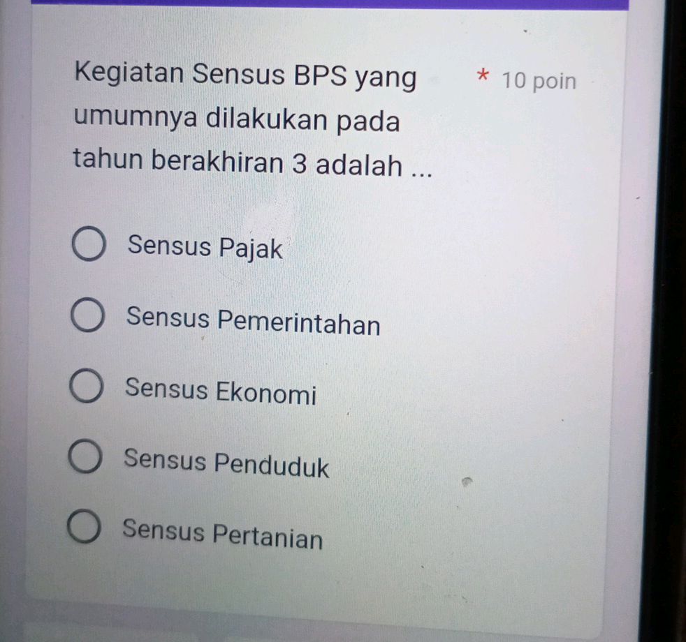 Kegiatan Sensus BPS yang umumnya dilakukan | StudyX