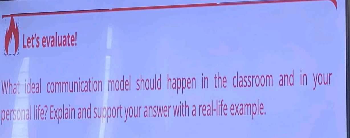 What ideal communication model should happen | StudyX
