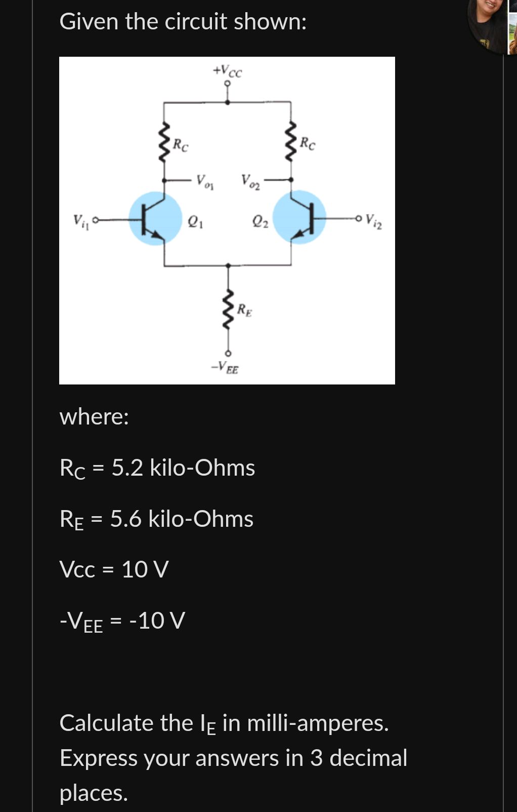 Given the circuit shown: (Circuit Diagram - | StudyX