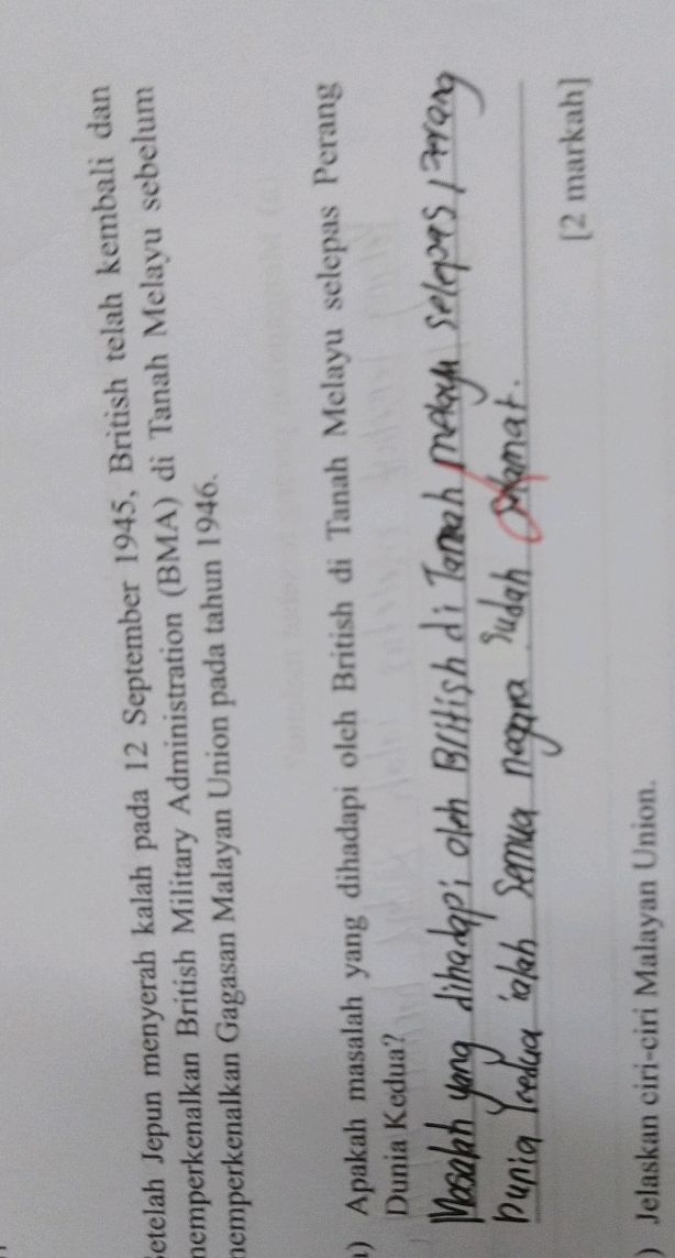 a) Apakah masalah yang dihadapi oleh British | StudyX