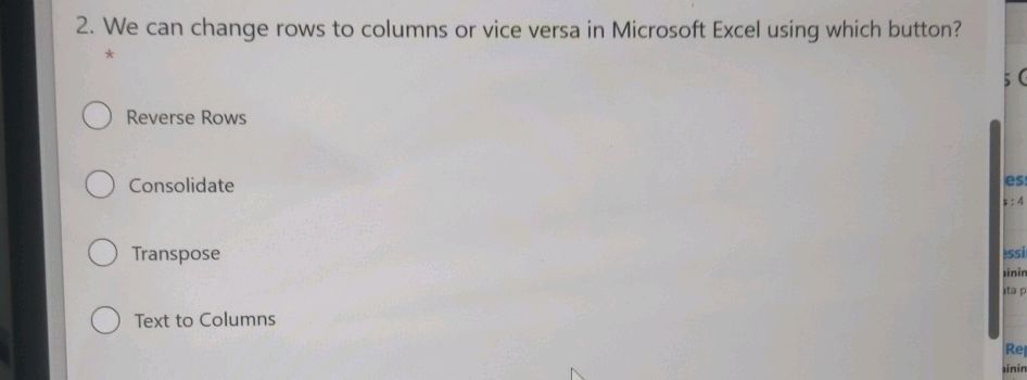 2. We can change rows to columns or vice | StudyX