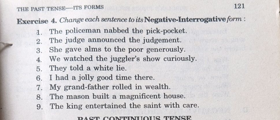 Exercise 4. Change each sentence to its | StudyX