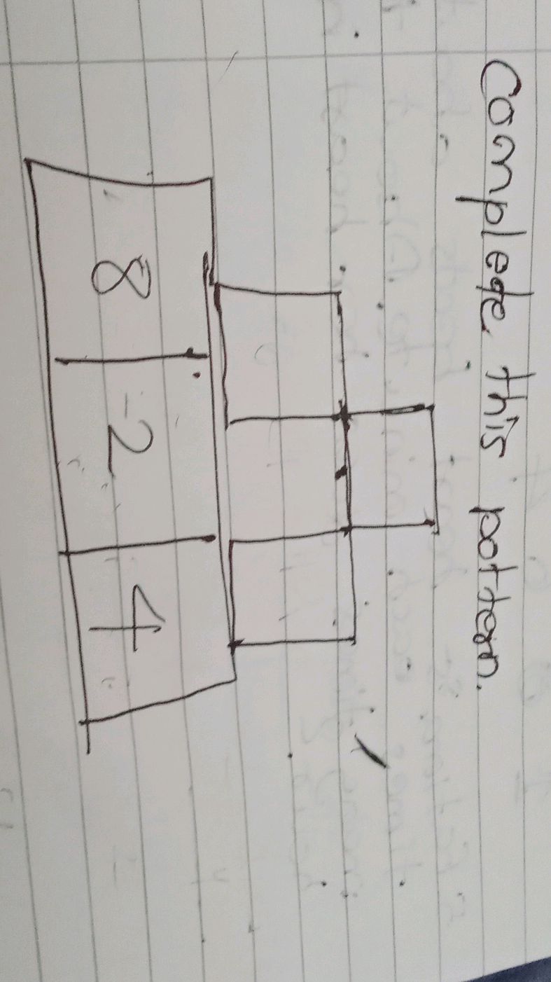 Complete this pattern. | 8 | | | | StudyX