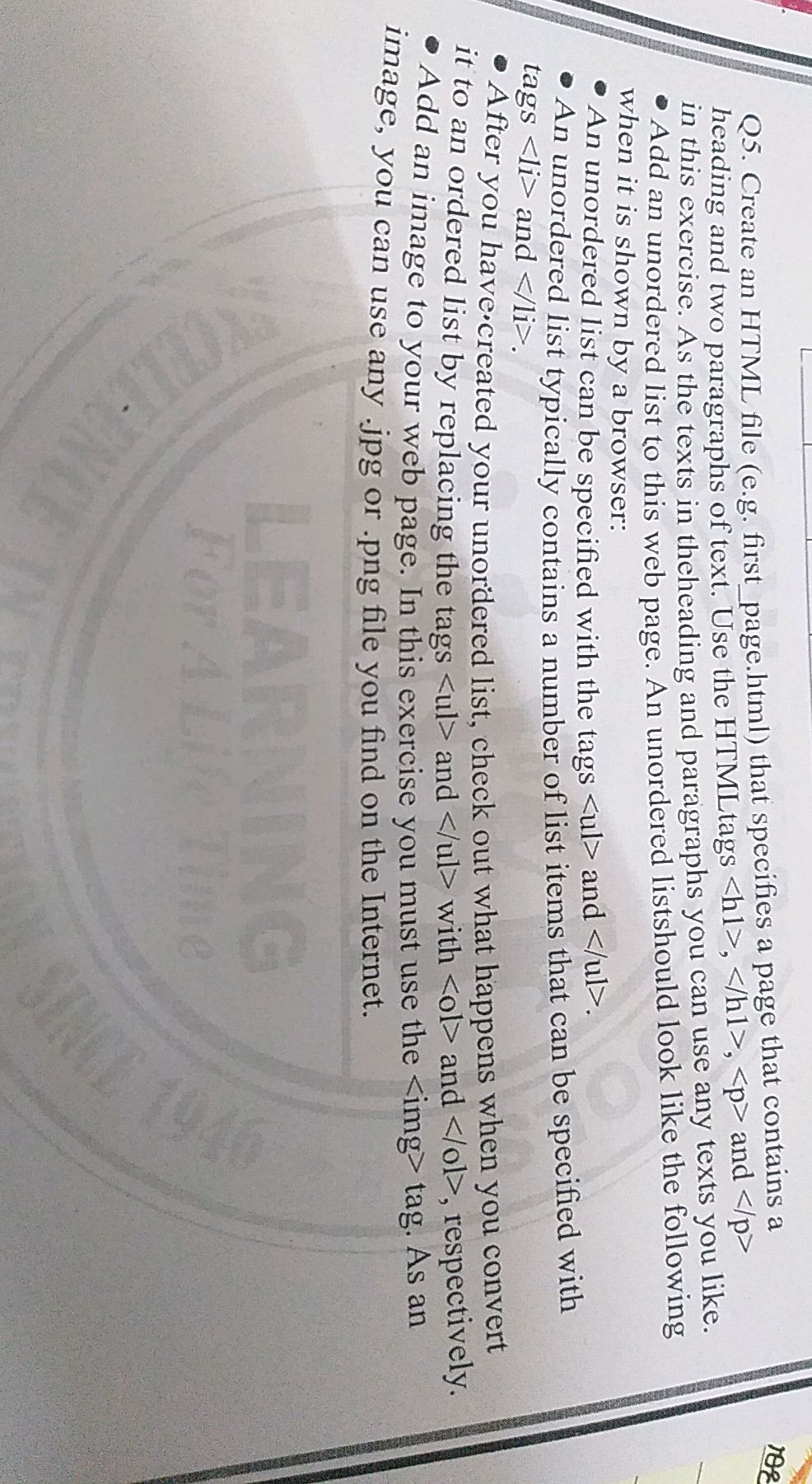 Q5. Create an HTML file (e.g. | StudyX