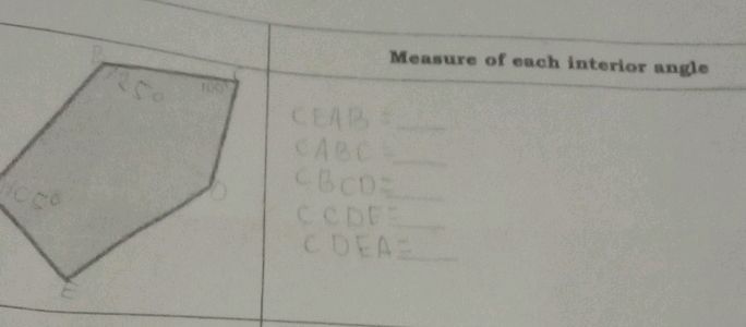 Measure of each interior angle CEAB = ____ | StudyX