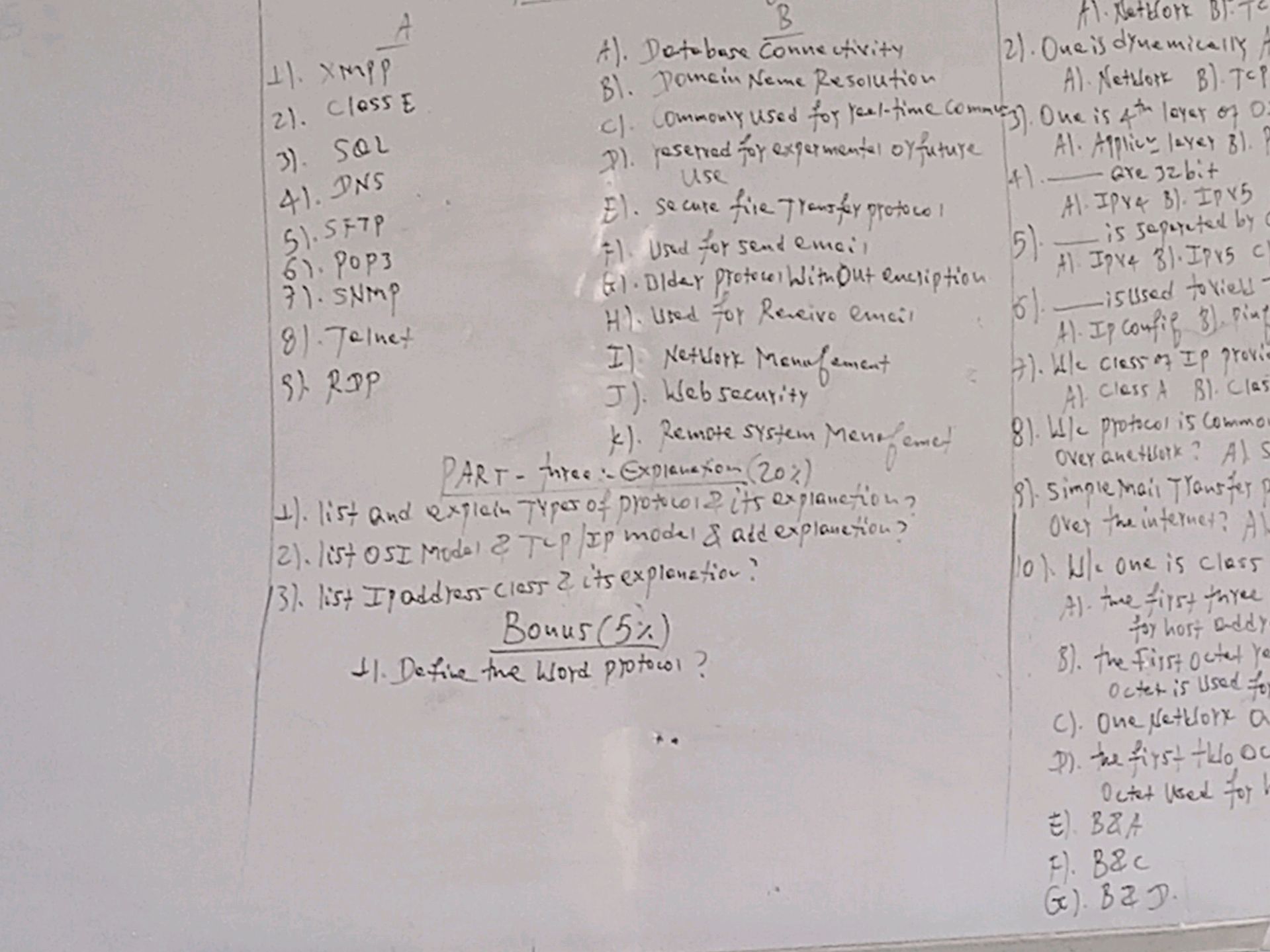 1). list and explain Types of protocol its | StudyX