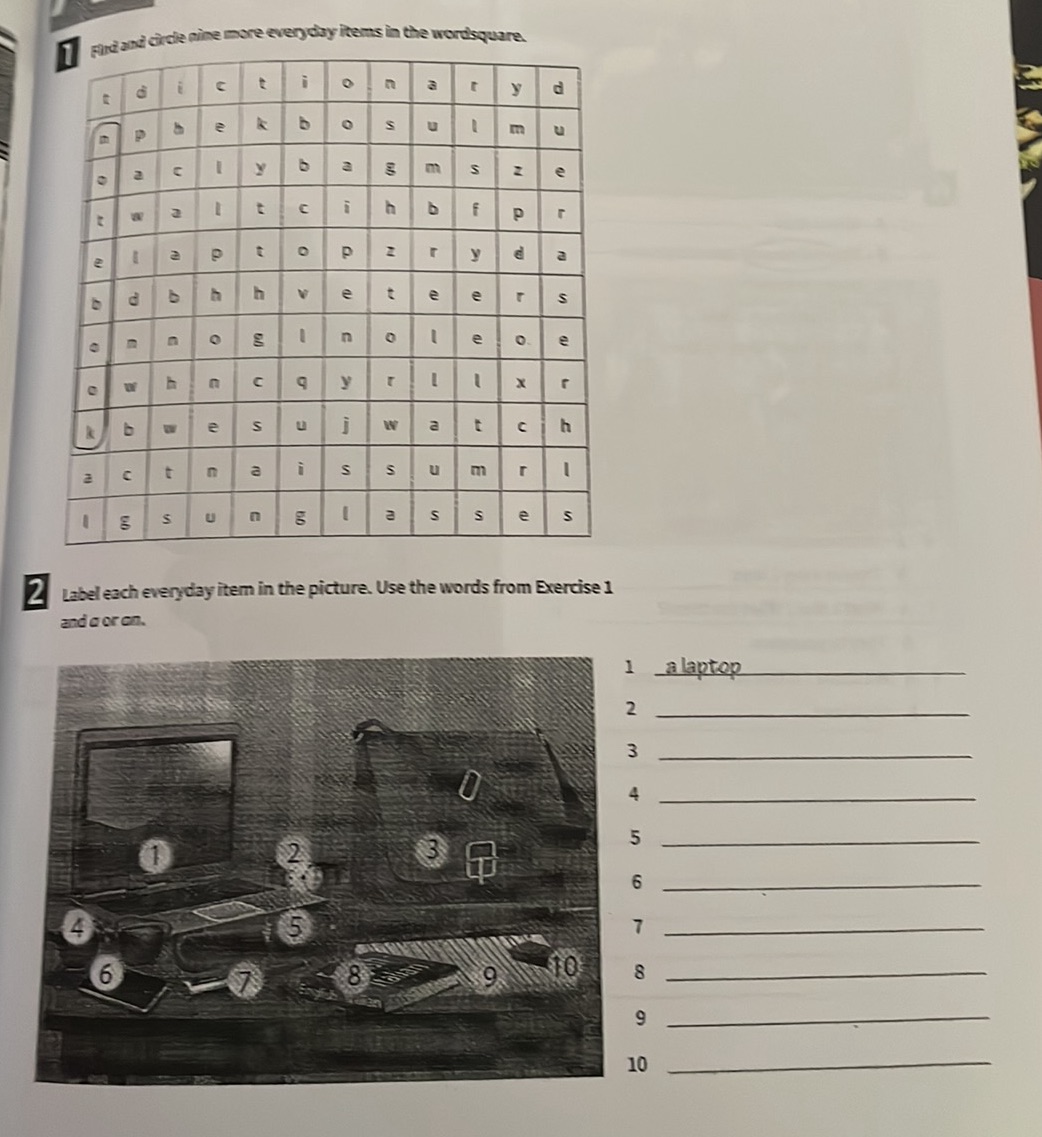 1. Find and circle nine more everyday items | StudyX