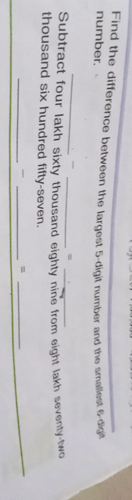 Find the difference between the largest | StudyX