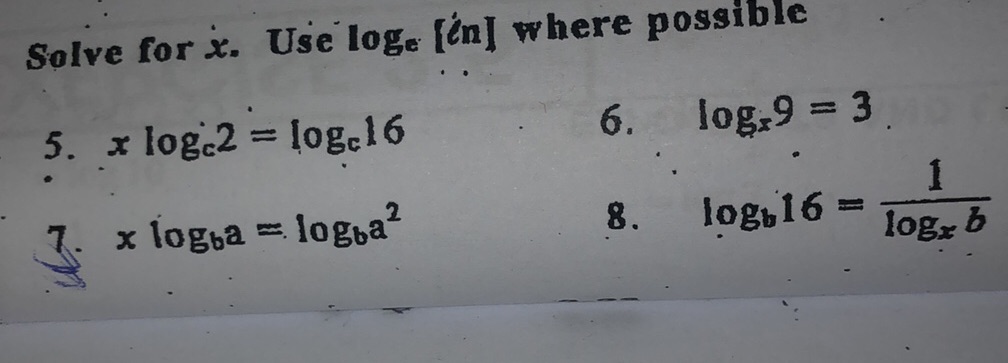 Solve for x. Use log_e [ln] where possible | StudyX