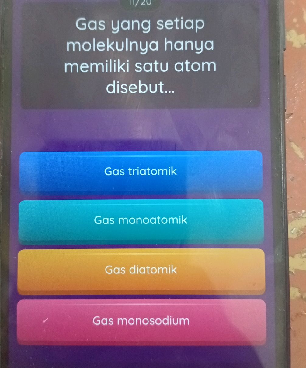 Gas yang setiap molekulnya hanya memiliki | StudyX