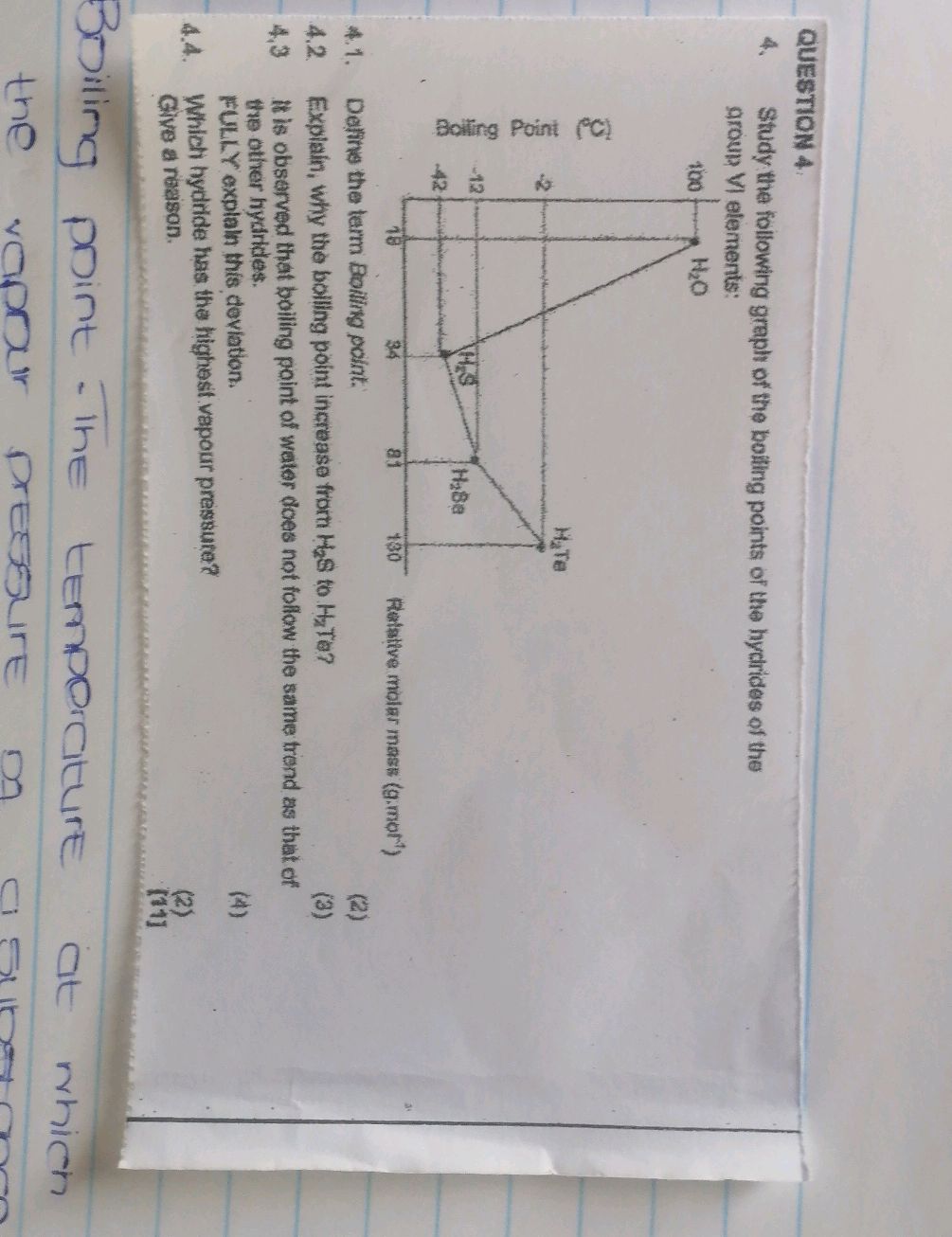 4. Study the following graph of the boiling | StudyX