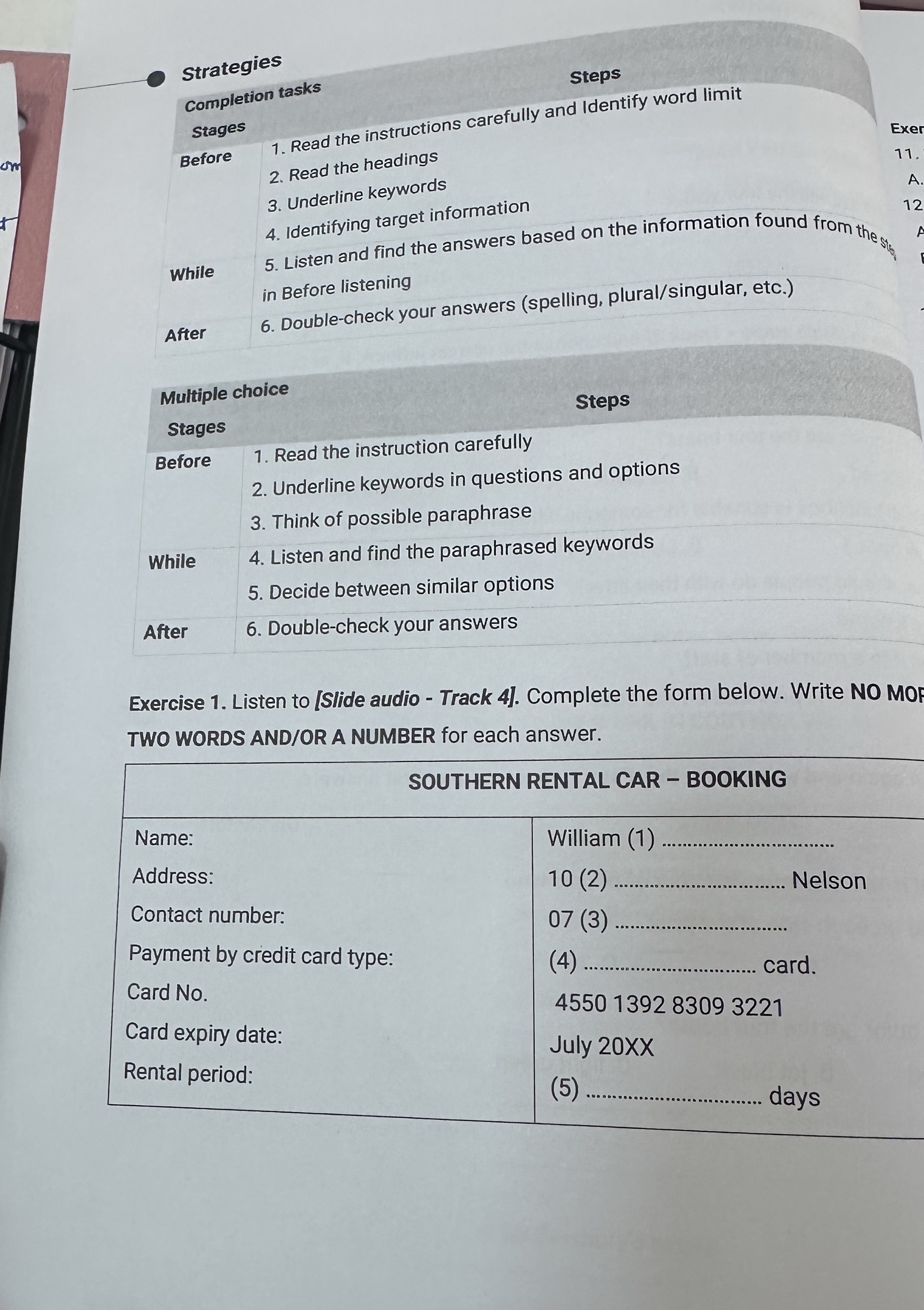Exercise 1. Listen to [Slide audio - Track | StudyX