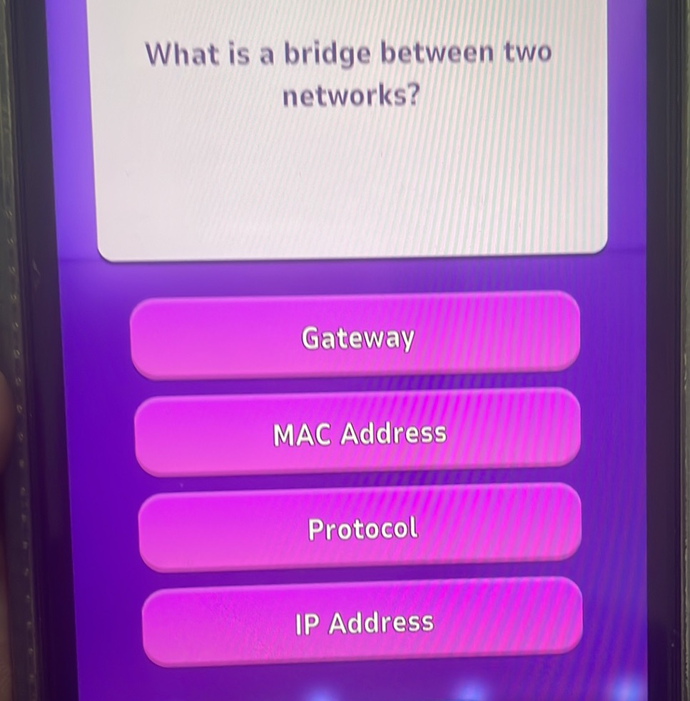 What is a bridge between two networks? | StudyX
