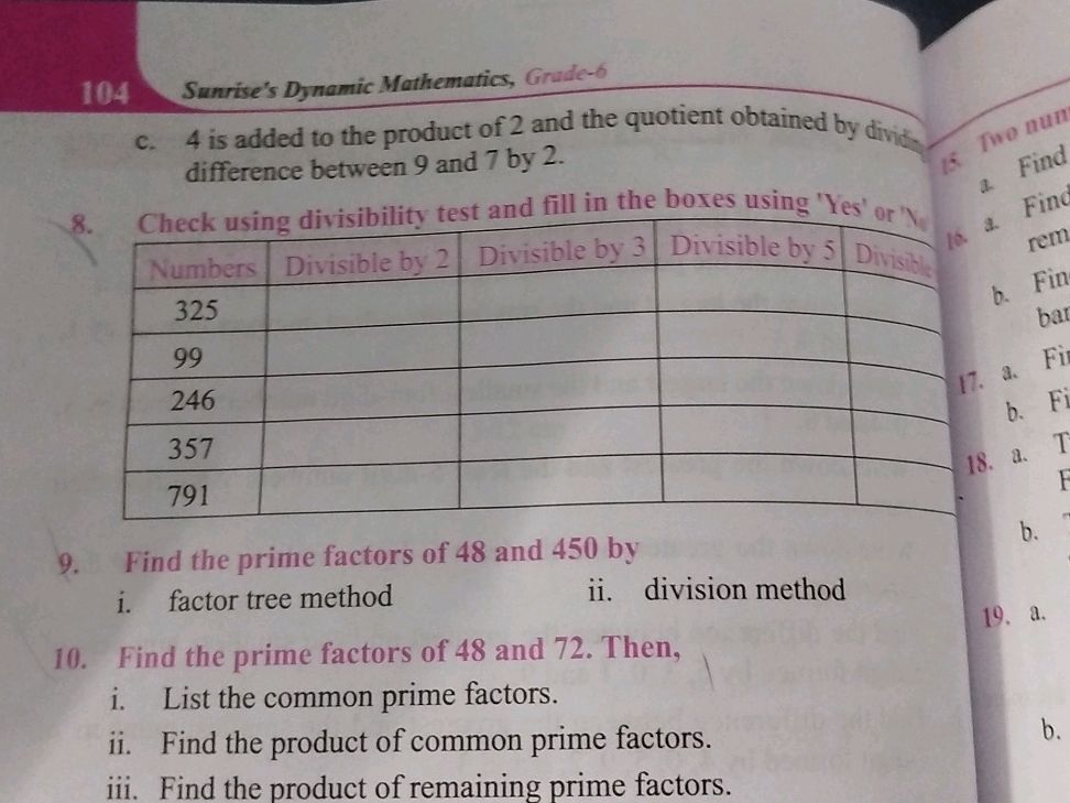 8. Check using divisibility test and fill in | StudyX