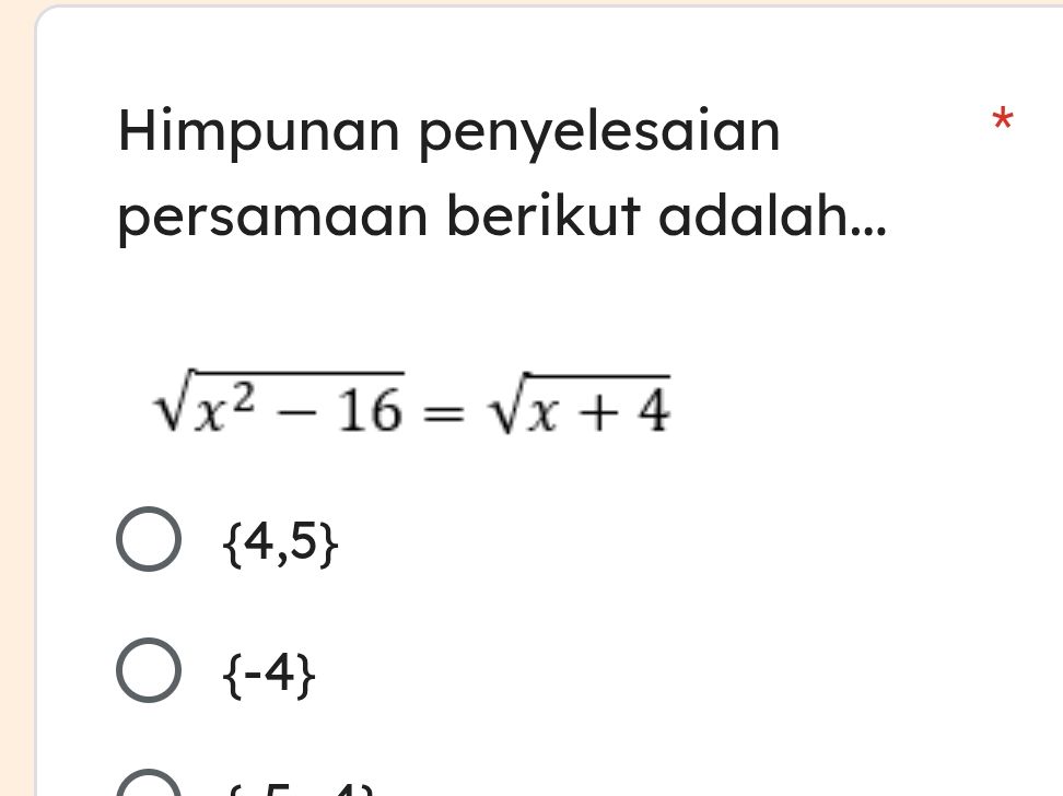 Himpunan penyelesaian persamaan berikut | StudyX