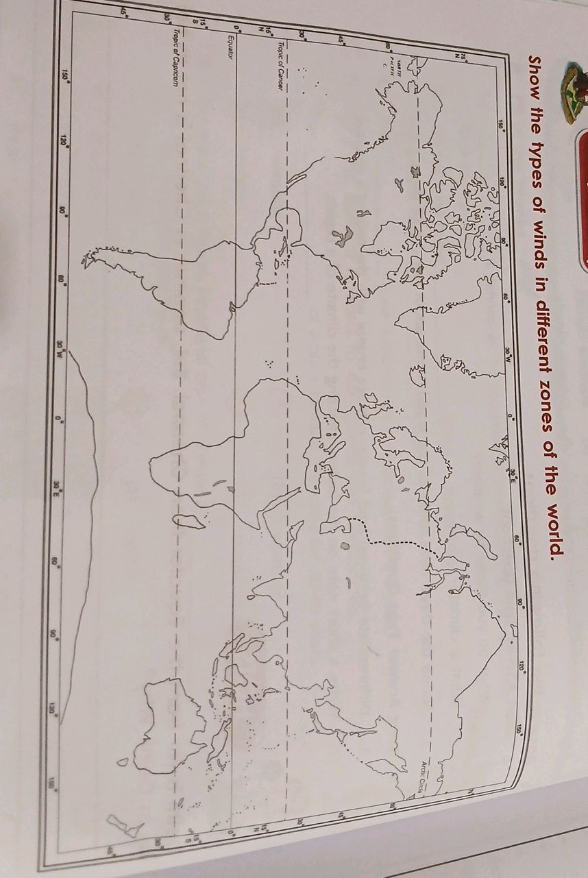 Show the types of winds in different zones | StudyX