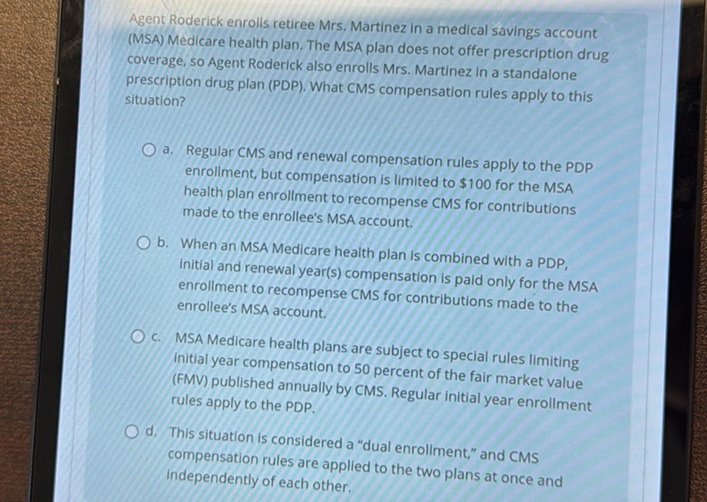 Agent Roderick enrolls retiree Mrs. Martinez | StudyX