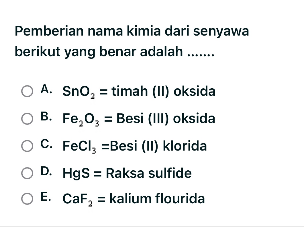 Pemberian nama kimia dari senyawa berikut | StudyX