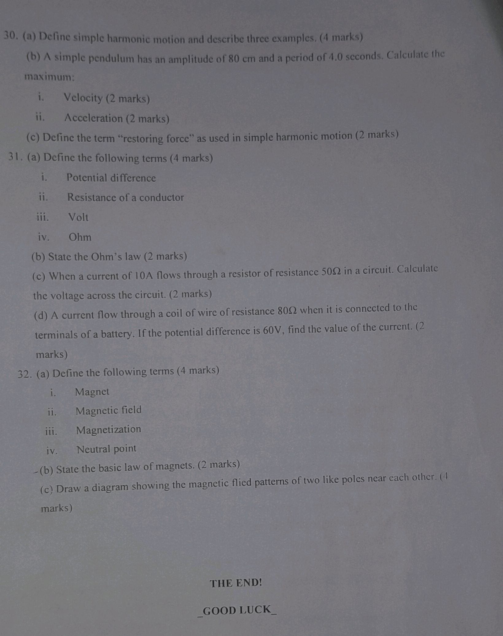 30. (a) Define simple harmonic motion and | StudyX