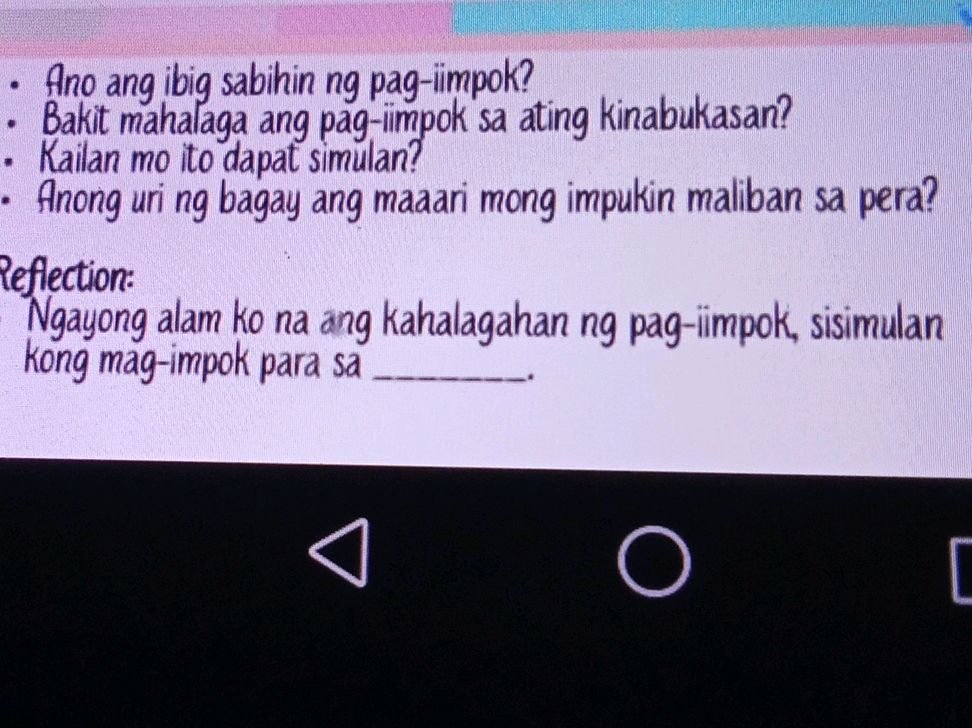 Ano ang ibig sabihin ng pag-iimpok? Bakit | StudyX