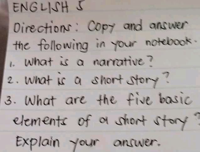 Directions: Copy and answer the following in | StudyX