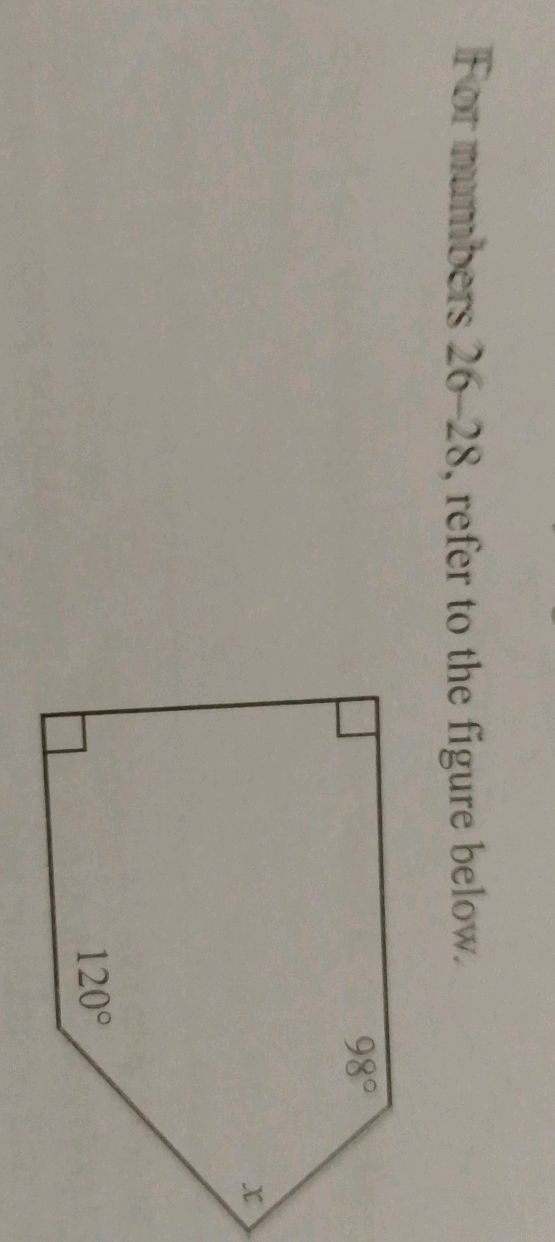 For numbers 26-28, refer to the figure | StudyX