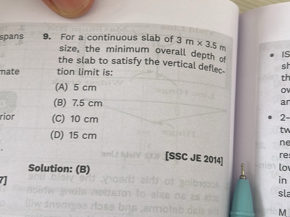 9. For a continuous slab of 3 m x 3.5 m | StudyX