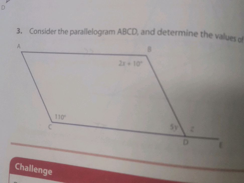 3. Consider the parallelogram ABCD, and | StudyX
