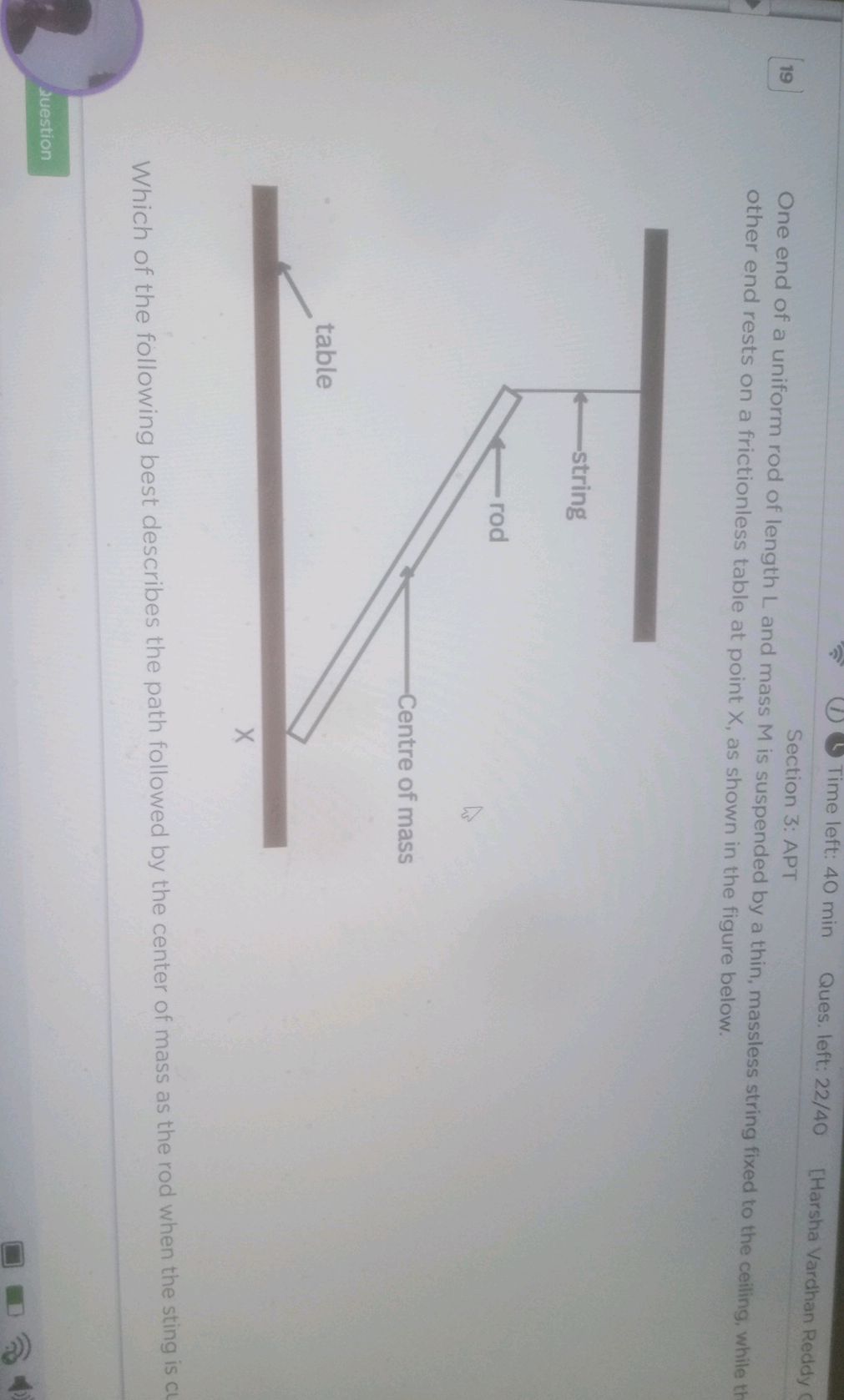 One end of a uniform rod of length L and | StudyX