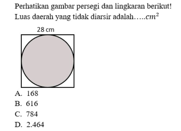 Perhatikan gambar persegi dan lingkaran | StudyX