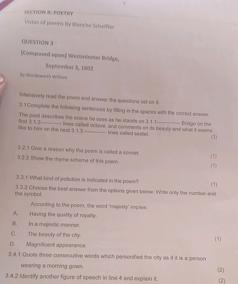 3.1 Complete the following sentences by | StudyX