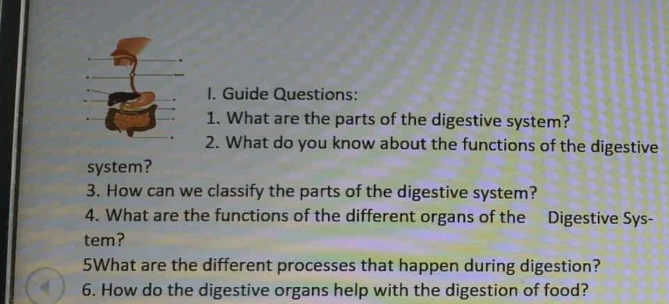 I. Guide Questions: 1. What are the parts | StudyX