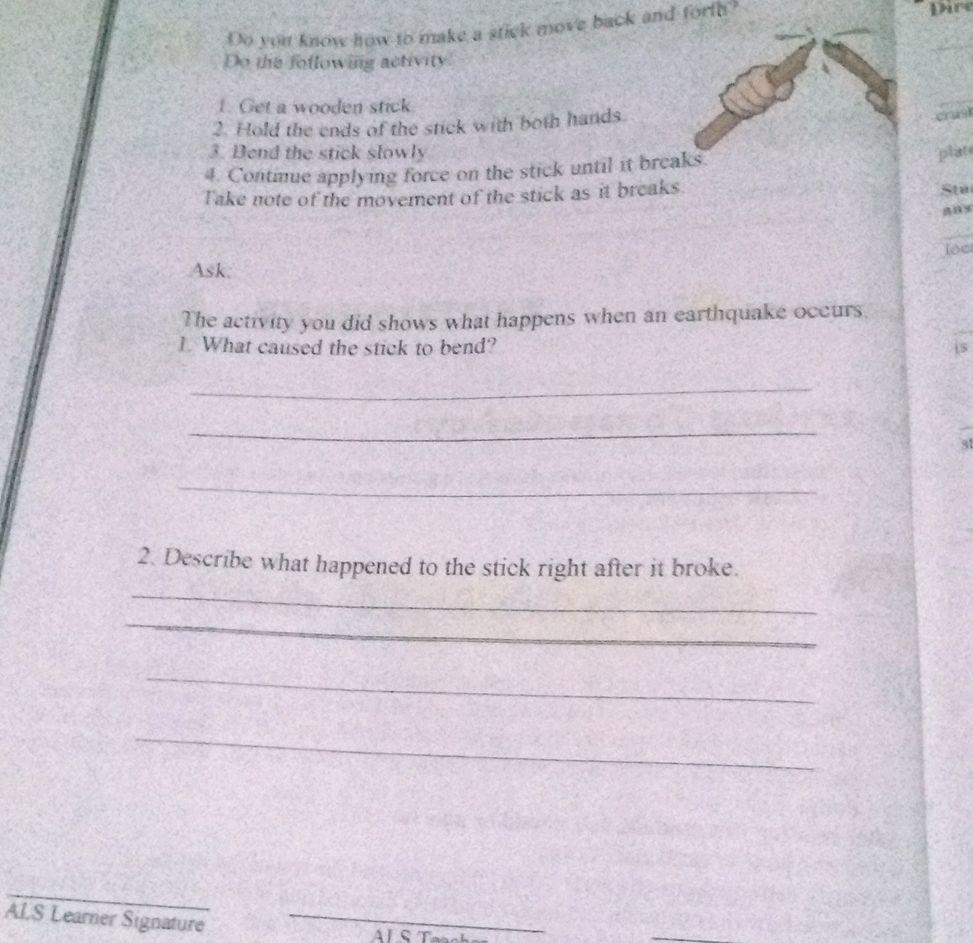 Do you know how to make a stick move back | StudyX