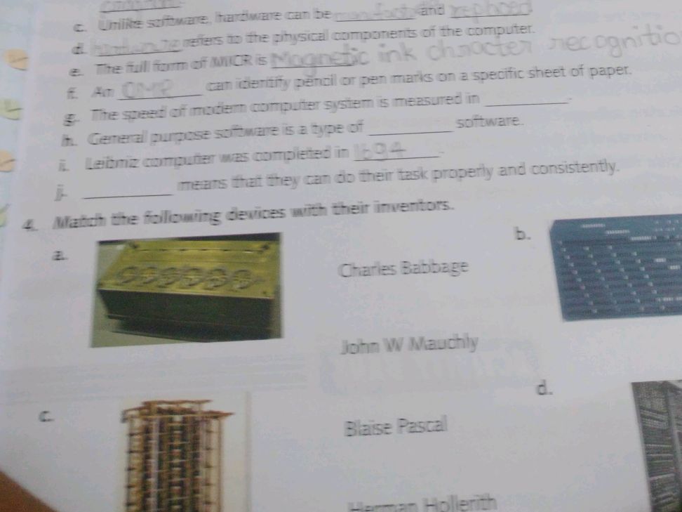 4. Match the following devices with their | StudyX