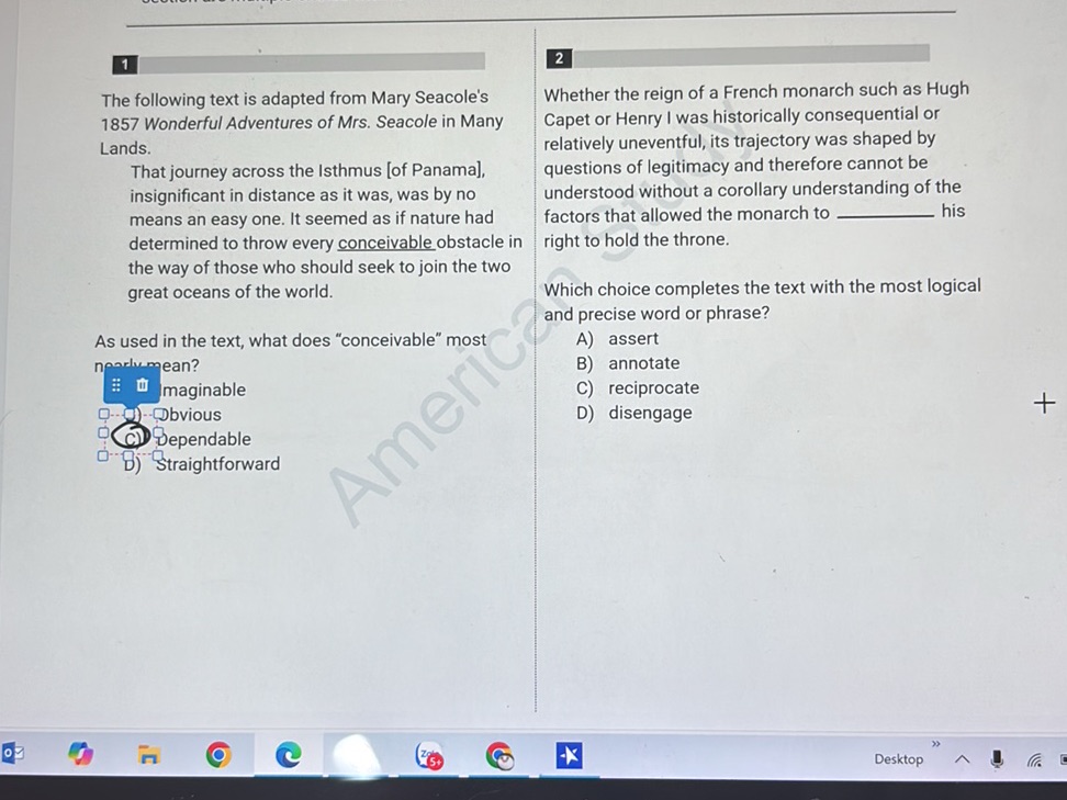 1. The following text is adapted from Mary | StudyX