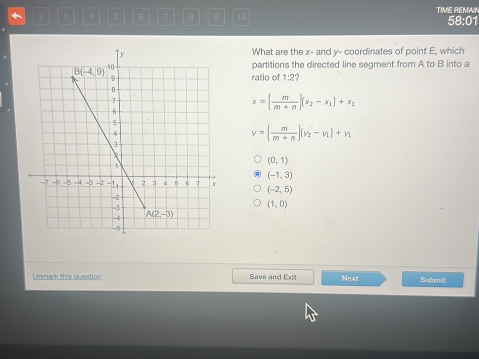 What are the x- and y- coordinates of point | StudyX
