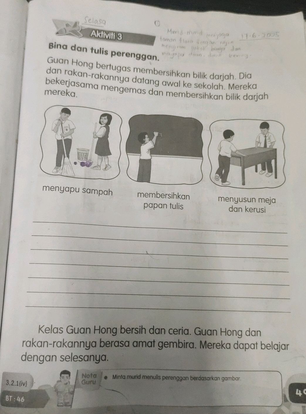 Minta murid menulis perenggan berdasarkan | StudyX