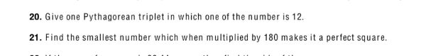 20. Give one Pythagorean triplet in which | StudyX