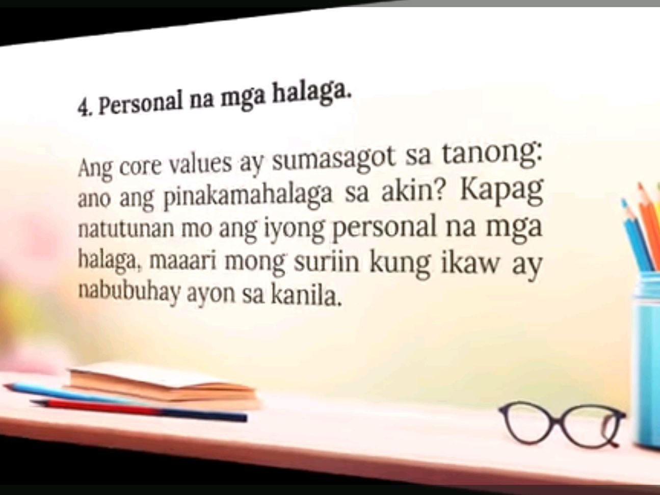 4. Personal na mga halaga. Ang core values | StudyX