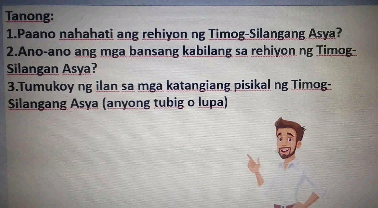 Tanong: 1. Paano nahahati ang rehiyon ng | StudyX