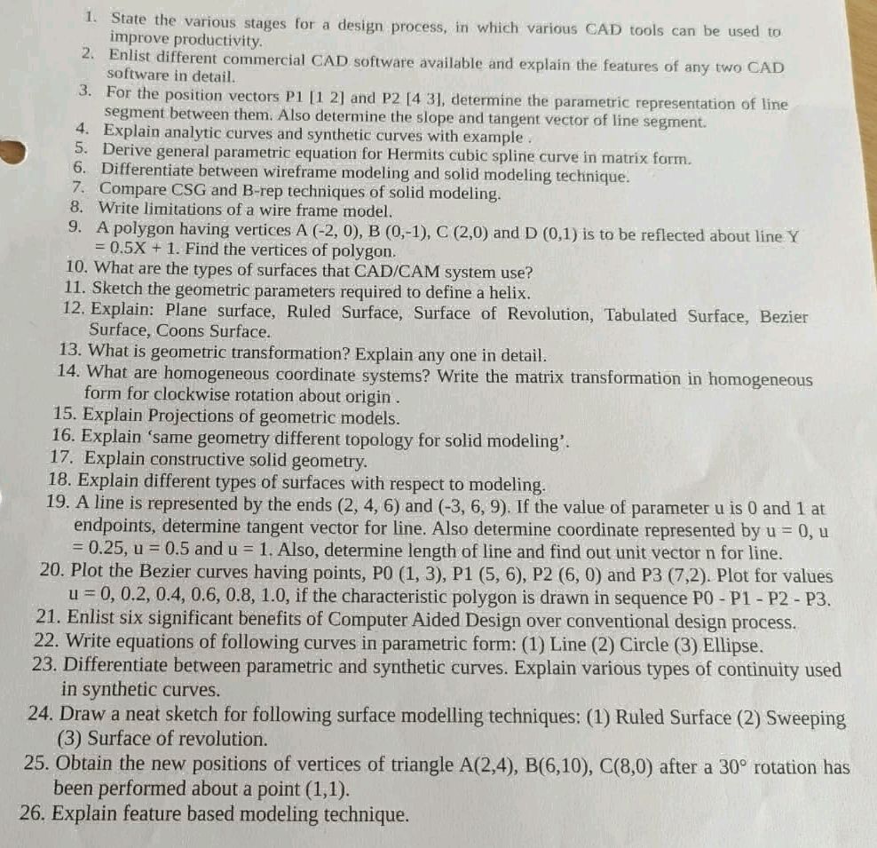 1. State the various stages for a design | StudyX