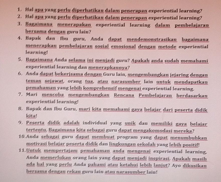 1. Hal apa yang perlu diperhatikan dalam | StudyX