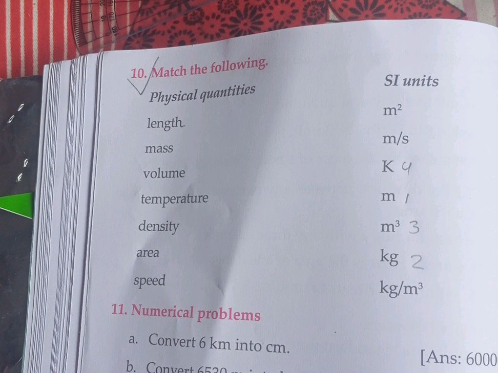 10. Match the following. Physical | StudyX
