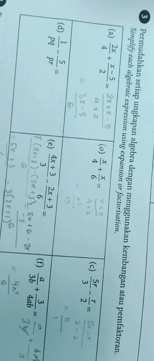 Permudahkan setiap ungkapan algebra dengan | StudyX