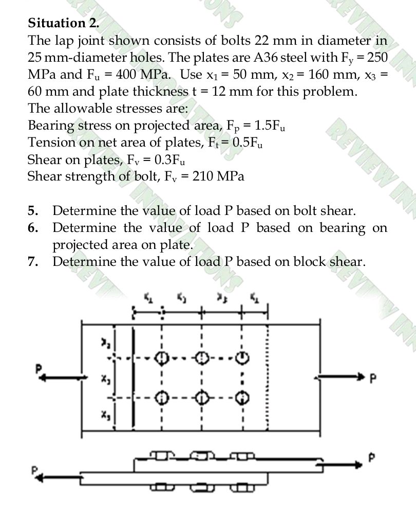 Situation 2. The lap joint shown consists of | StudyX