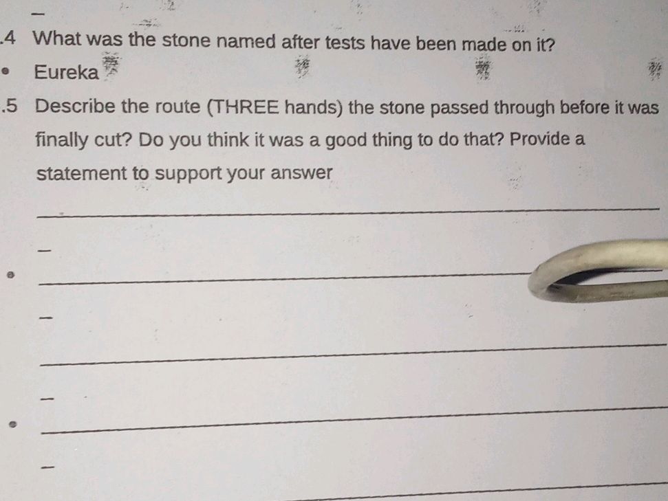 4 What was the stone named after tests have | StudyX
