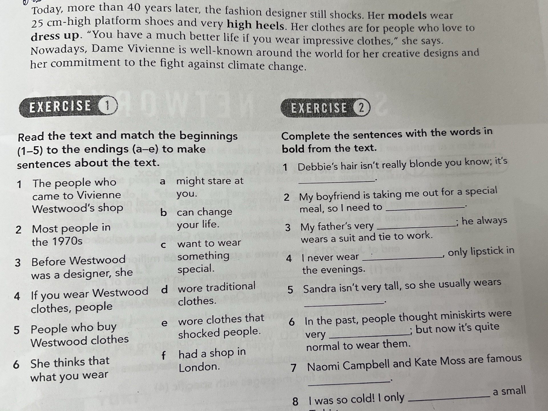 EXERCISE 1 Read the text and match the | StudyX